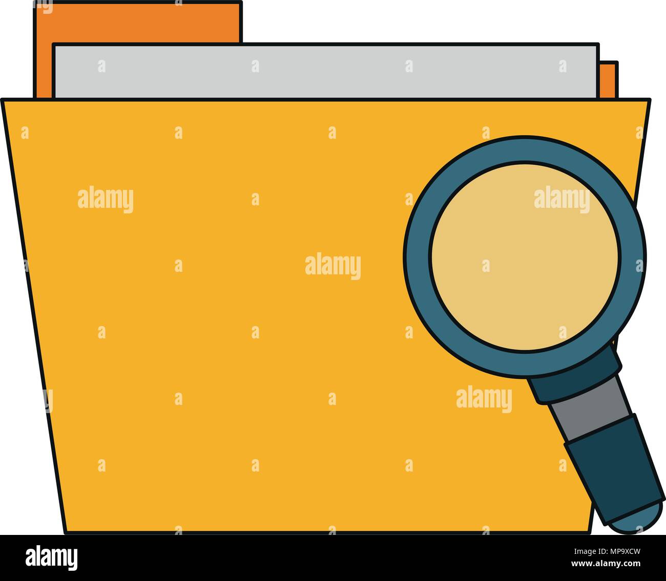 Folder with magnifying glass Stock Vector Image & Art - Alamy