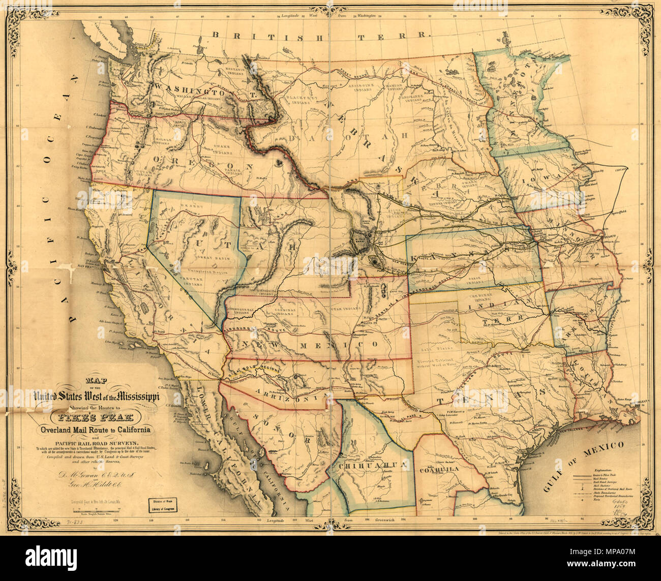Transcontinental railroad map hi-res stock photography and images - Alamy