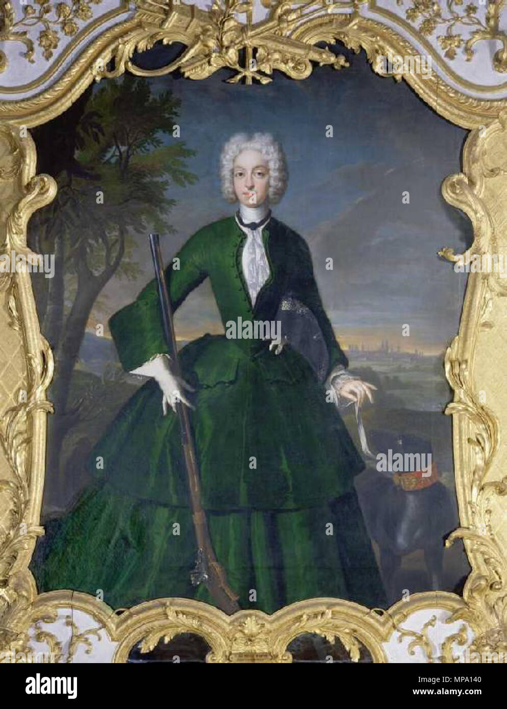 . English: Maria Amalia of Austria, Holy Roman Empress hunting . 18th ...