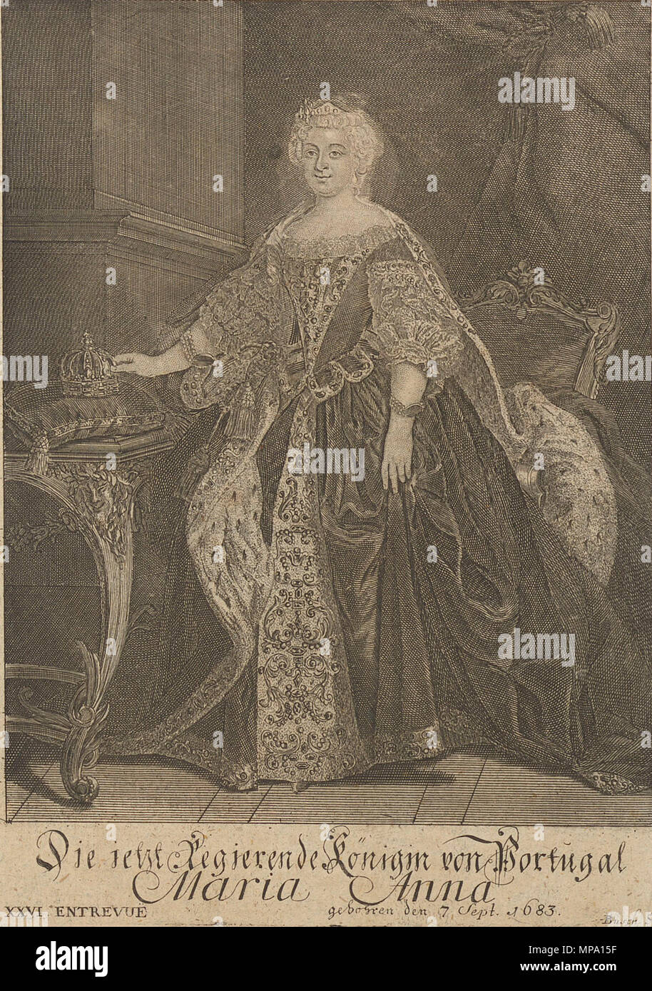 . English: Maria Anna of Austria, Queen of Portugal . 18th century ...