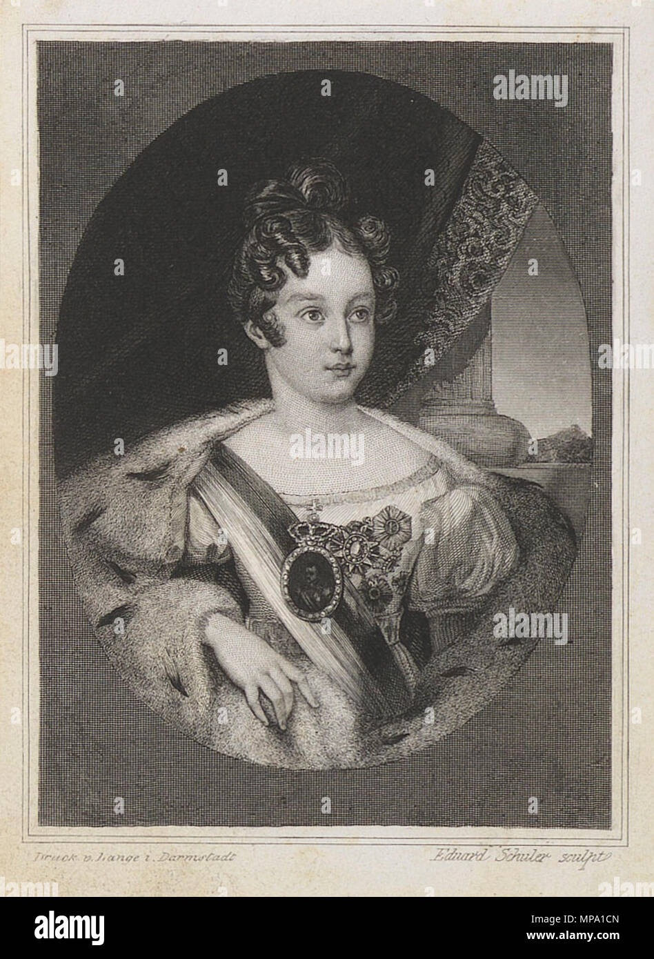 . English: Maria II of Portugal (1819-1853) . 19th century. Unknown 857 ...