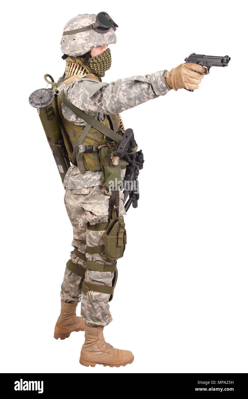 American Soldier With Gun