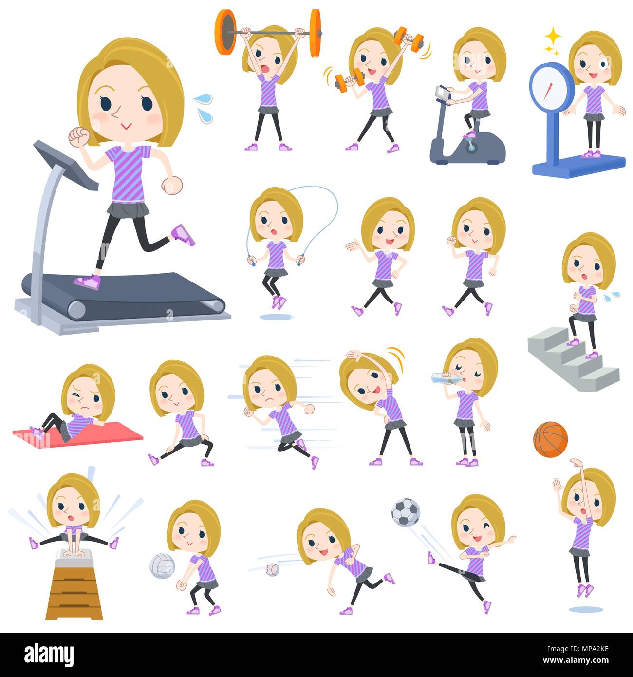 Woman walking stairs exercise Stock Vector Images - Alamy