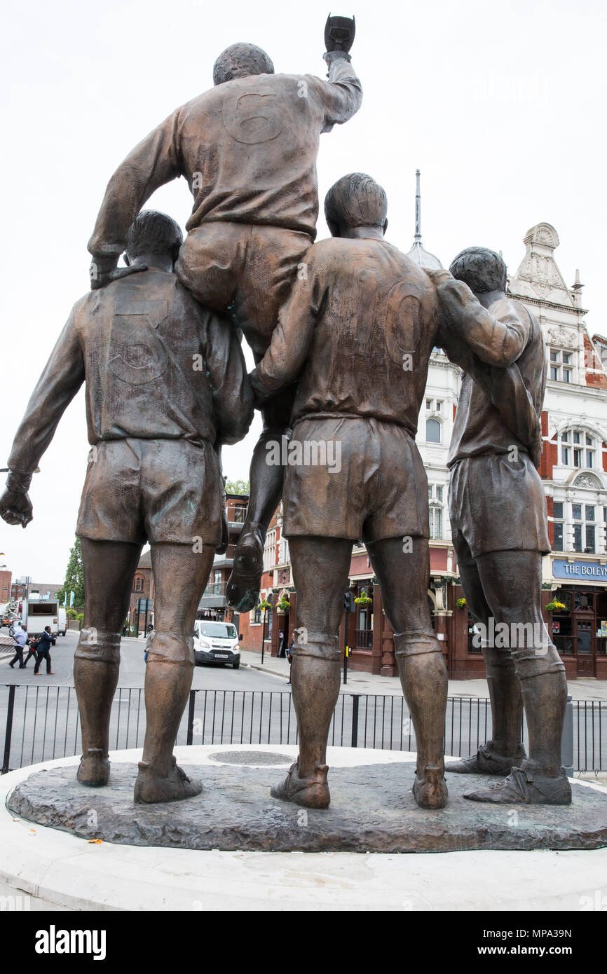 London, UK. 11th May, 2018. The Champions sculpture on Barking Road ...