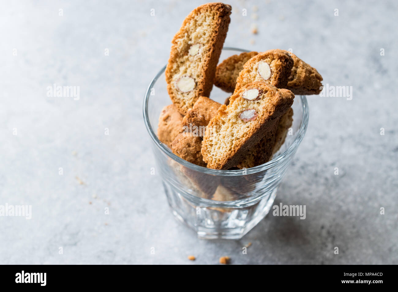 Biscotti / Cantuccini Biscuits with Almonds served in Glass. Bakery ...