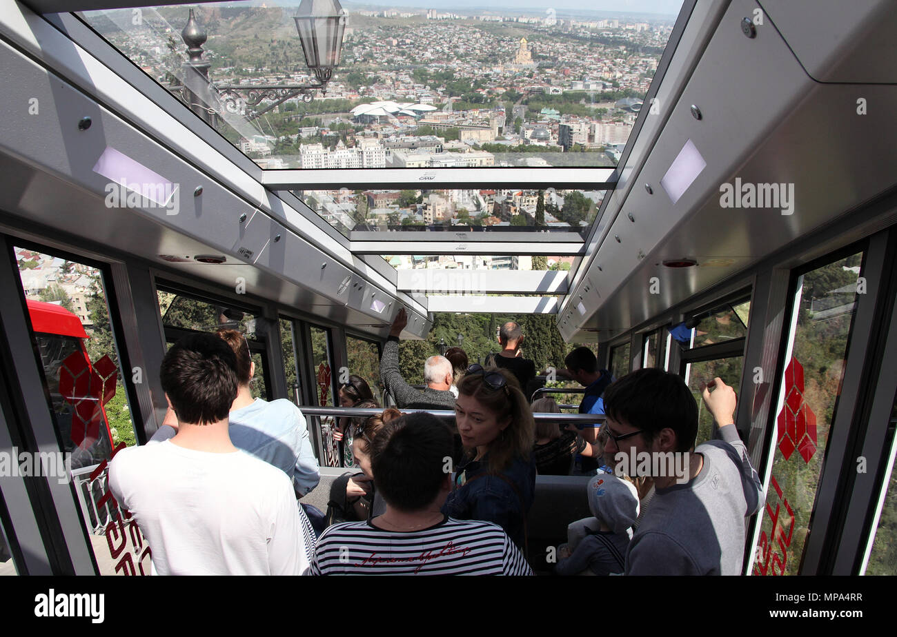 Funicular ride on Mount Mtatsminda in Tbilisi Stock Photo - Alamy