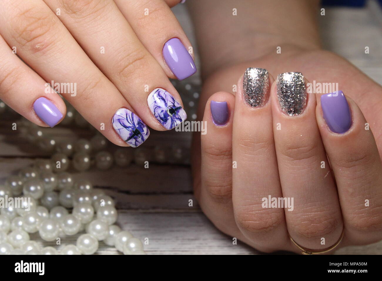 Manicure design nails Stock Photo - Alamy