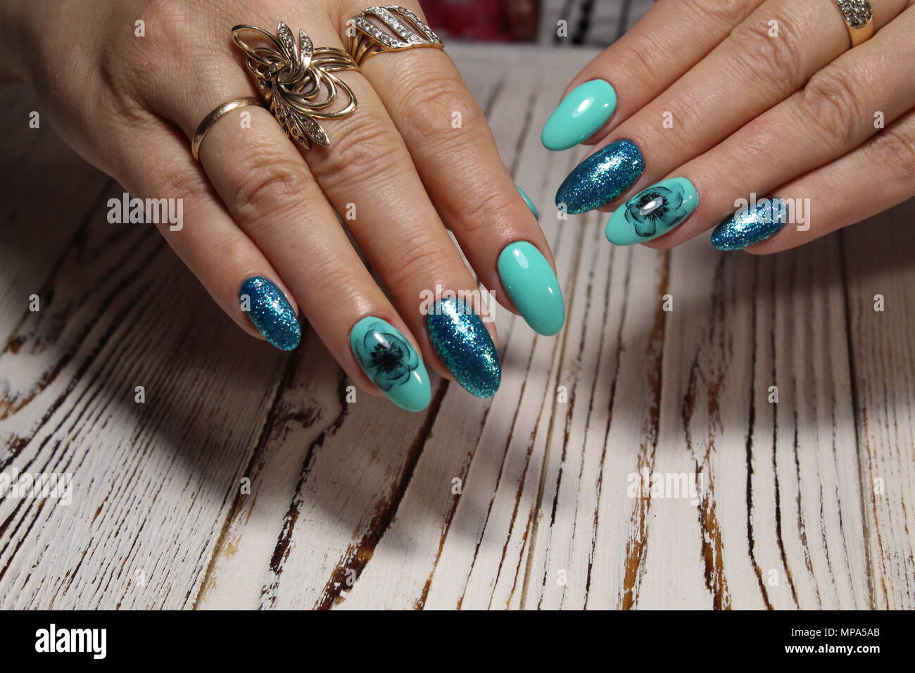 Manicure design nails Stock Photo - Alamy
