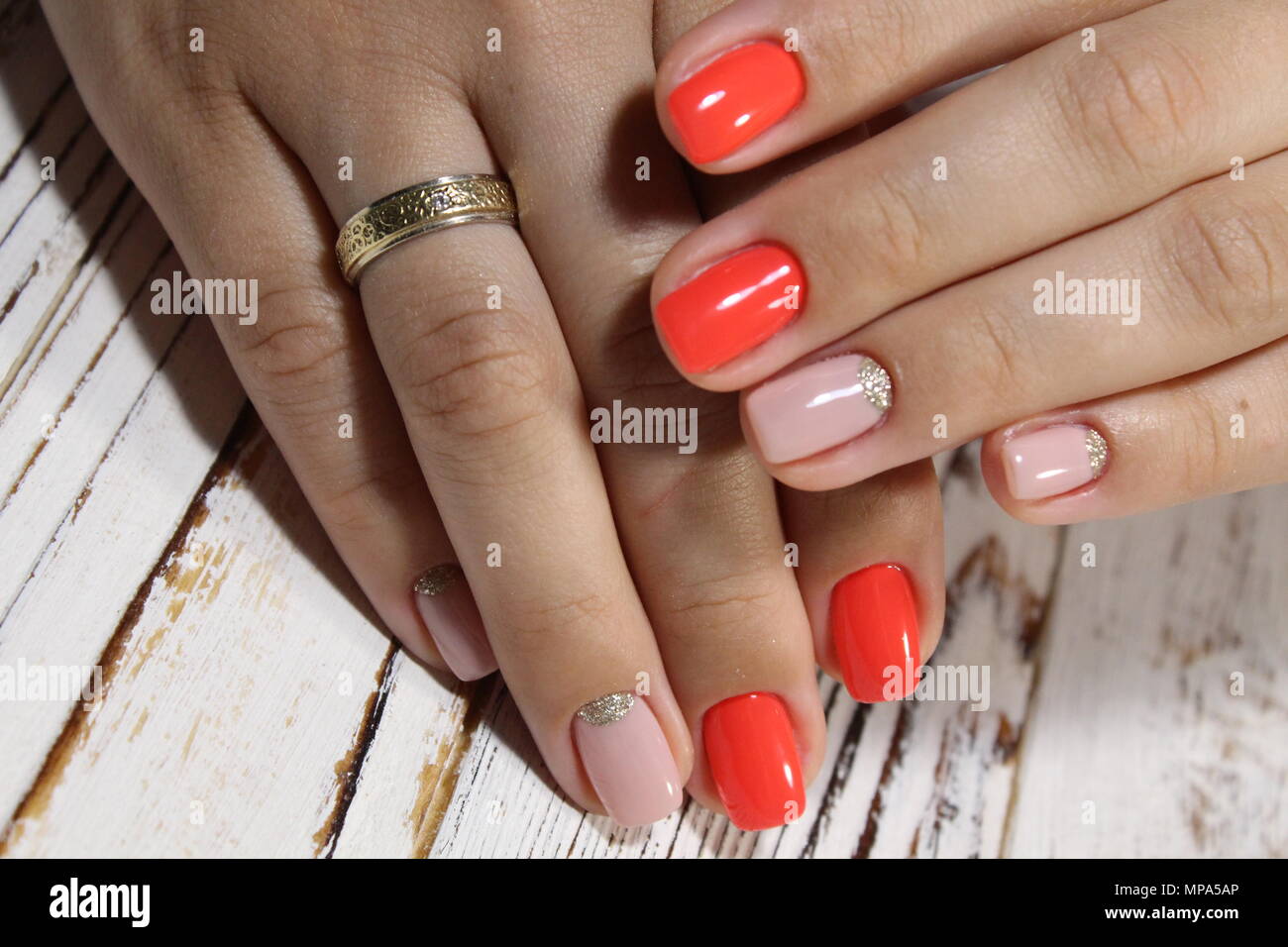 Manicure design nails Stock Photo - Alamy