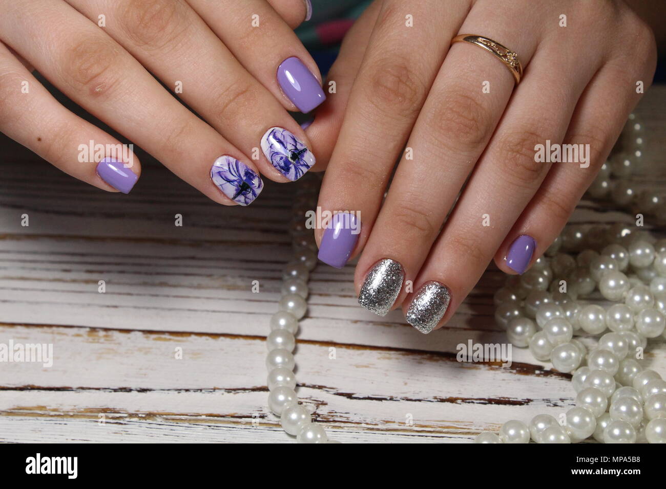 Manicure design nails Stock Photo - Alamy