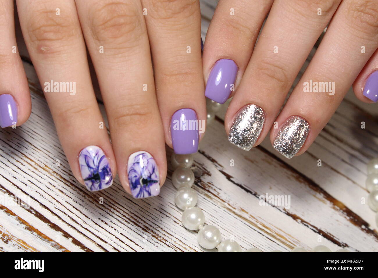 Manicure design nails Stock Photo - Alamy