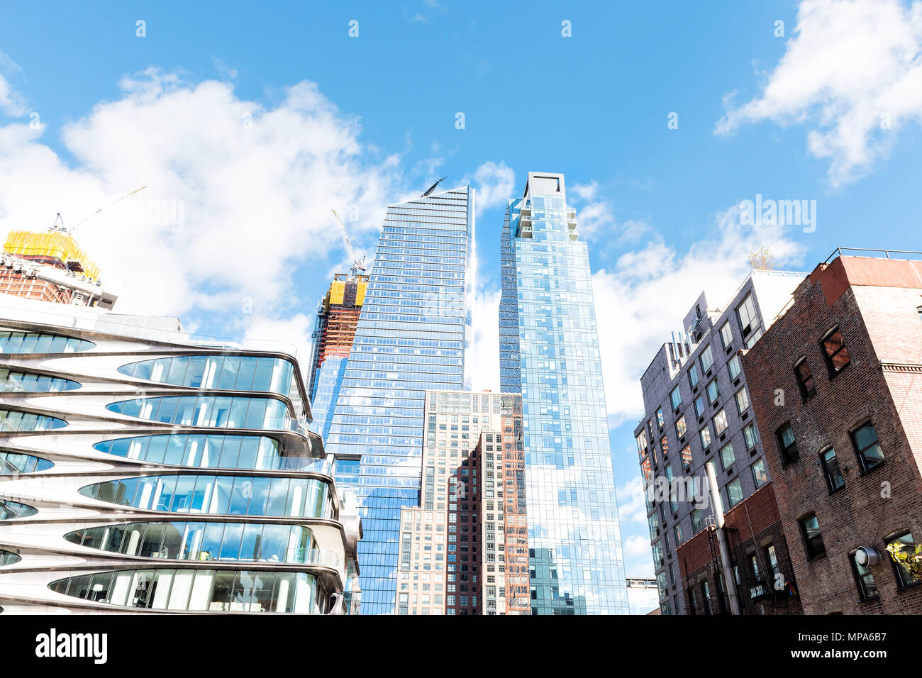 New York City, USA - October 30, 2017: Modern glass skyscrapers ...