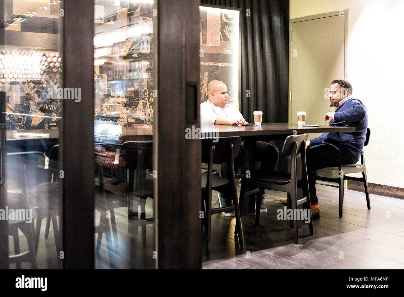 New York City, USA - October 30, 2017: Inside Starbucks store in ...