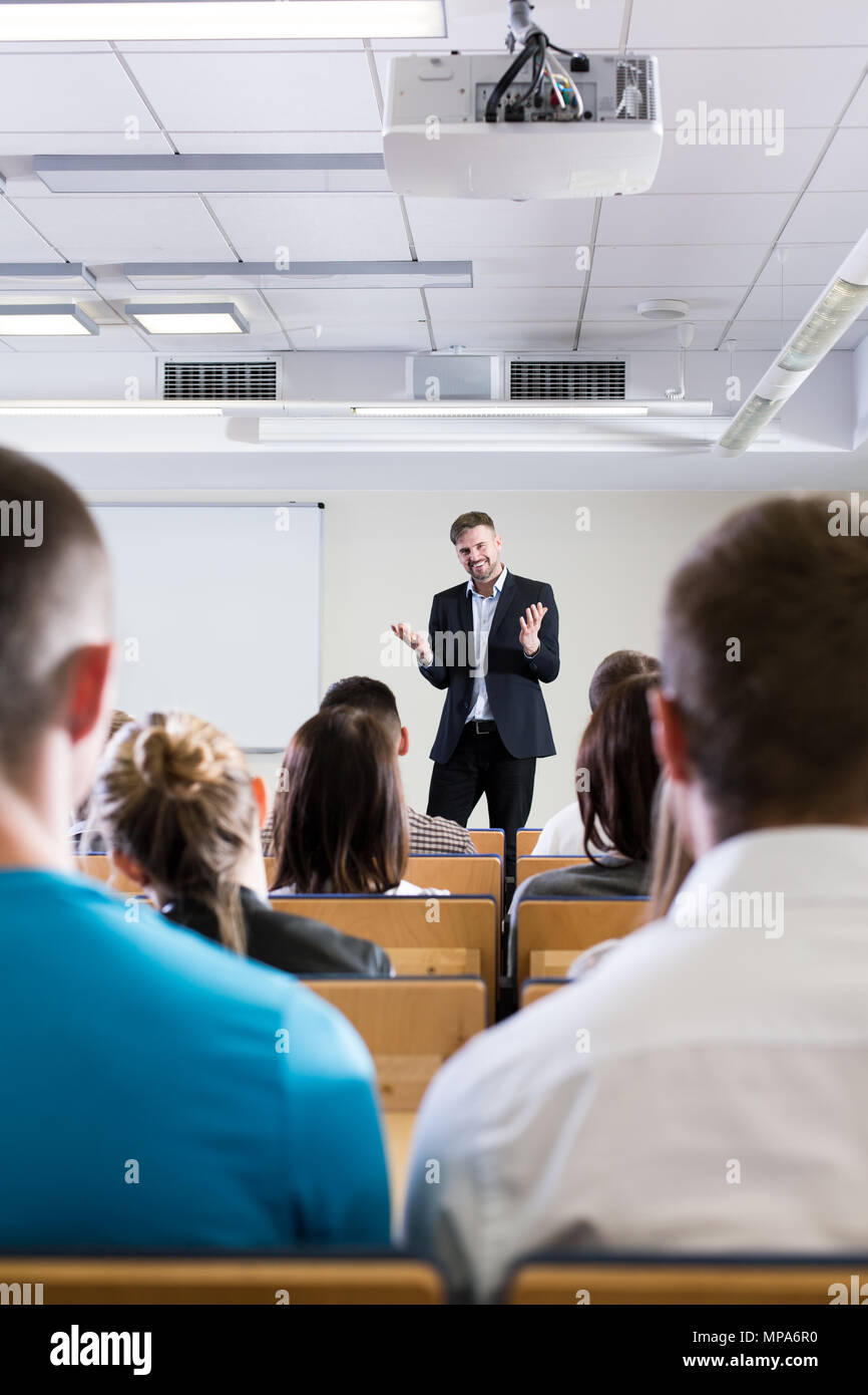 Student giving speech teacher hi-res stock photography and images - Alamy