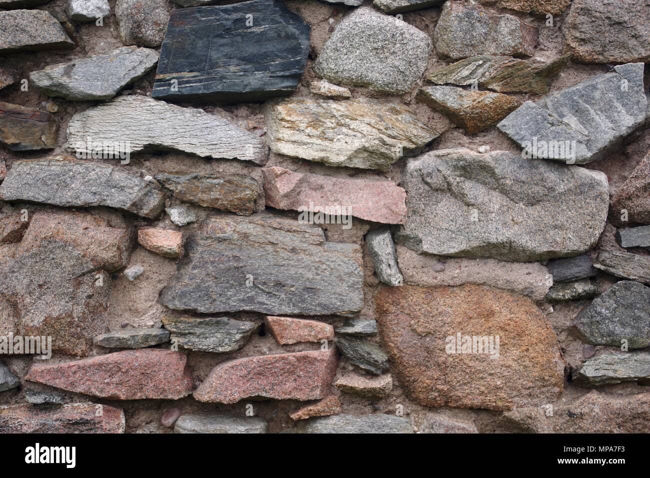 Old Stone Wall of a Ruined Farm Building of Local Rock. Natural ...