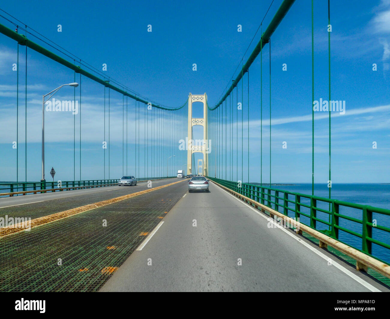 Travelling over the Mackinac Bridge, Michigan, USA Stock Photo - Alamy