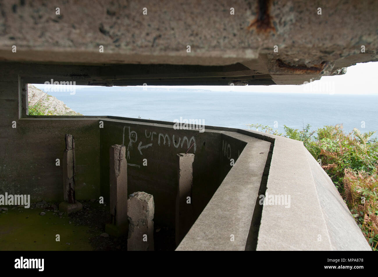 German WW2 fortifications on Guernsey coastal defences Stock Photo - Alamy