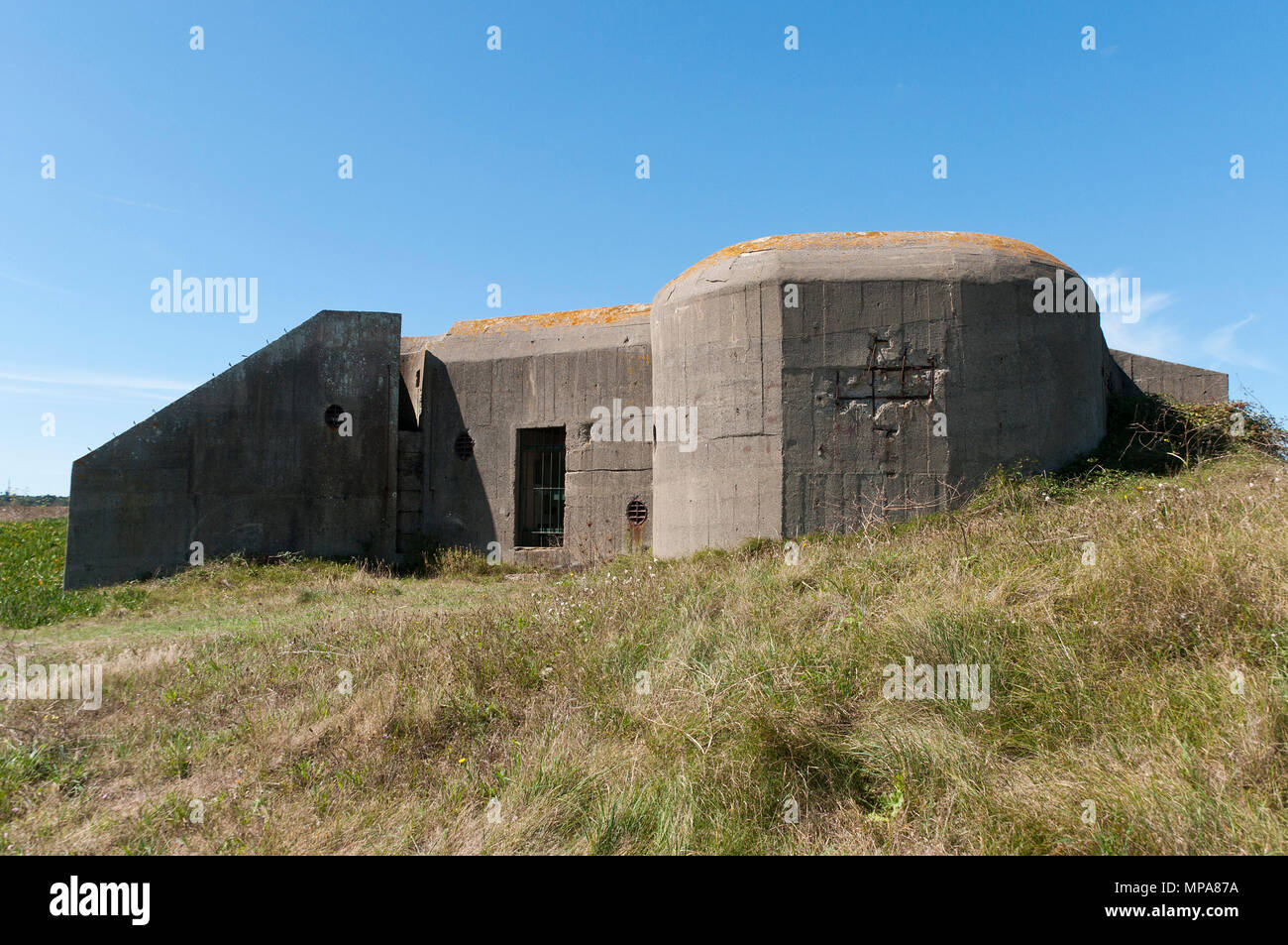 German WW2 fortifications on Guernsey coastal defences Stock Photo - Alamy