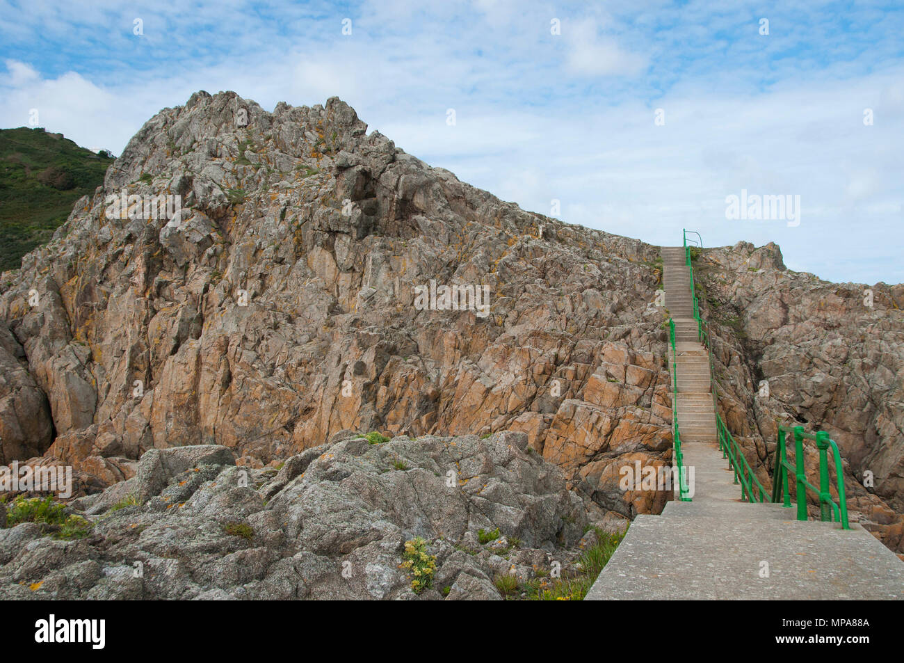 concrete steps up to an island coastal path Stock Photo - Alamy