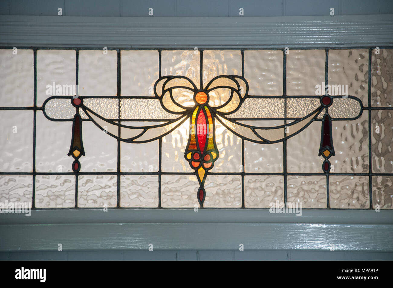 Leadlight glass motifs in a 1913 Art Nouveau Queenslander house ...