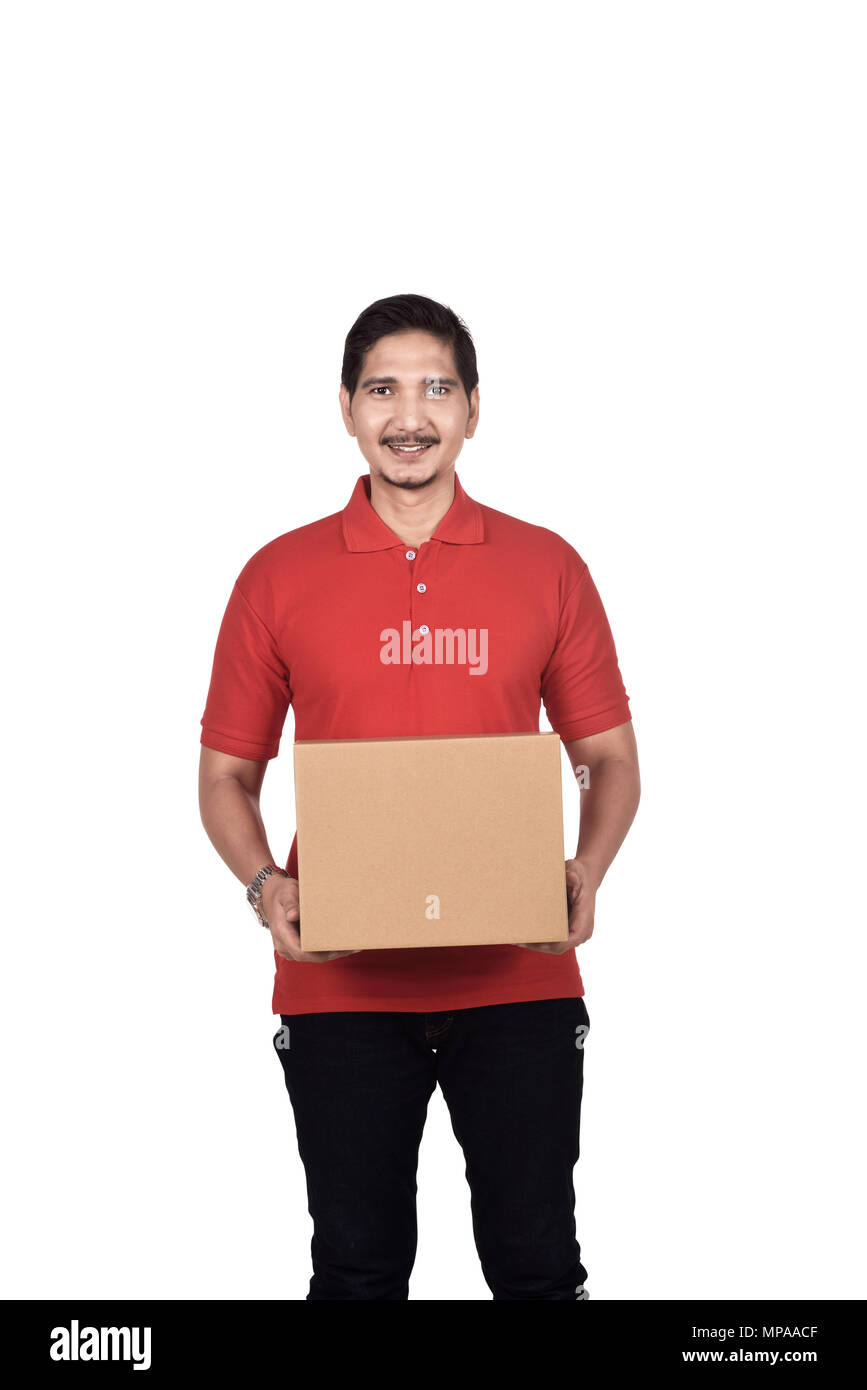 Deliveryman parcel Cut Out Stock Images & Pictures - Alamy