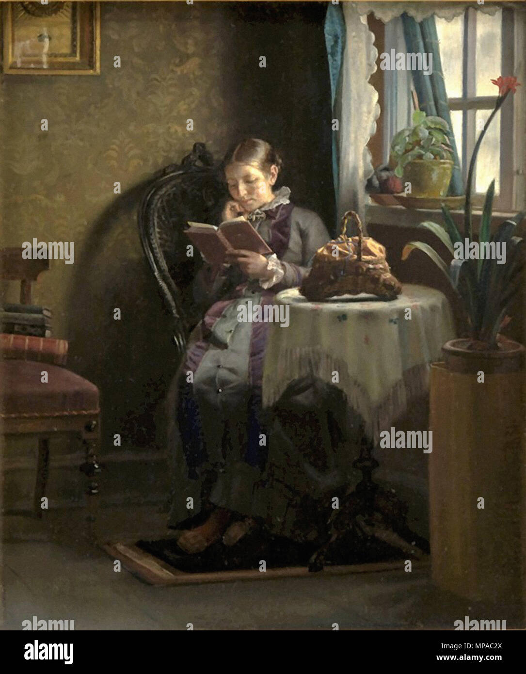 Ancher Michael Peter - Anna Ancher Reading Stock Photo - Alamy