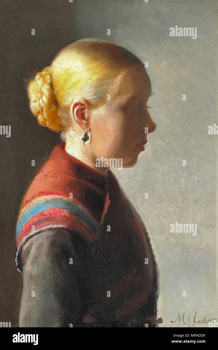 Ancher Michael Peter - Young Girl (Maren Brens Stock Photo - Alamy