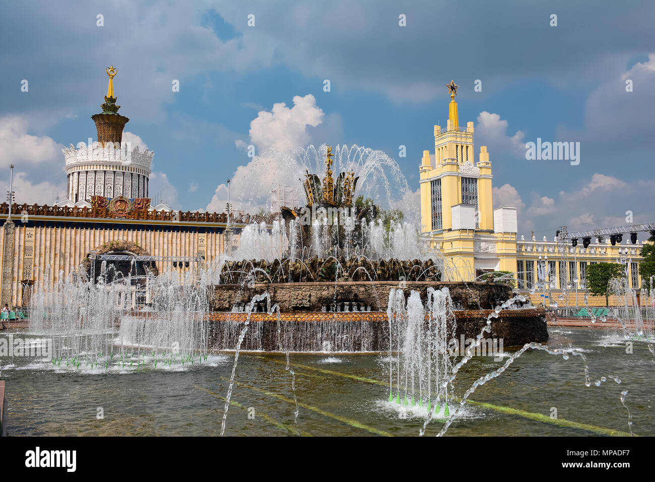 Russia, Moscow, Stone Flower Fountain on VDNkH Stock Photo - Alamy