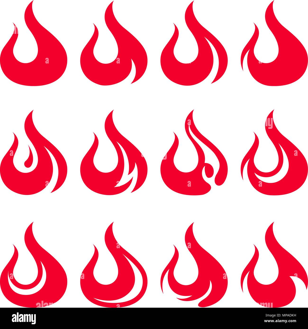 Fire icon set. Design element Stock Vector Image & Art - Alamy