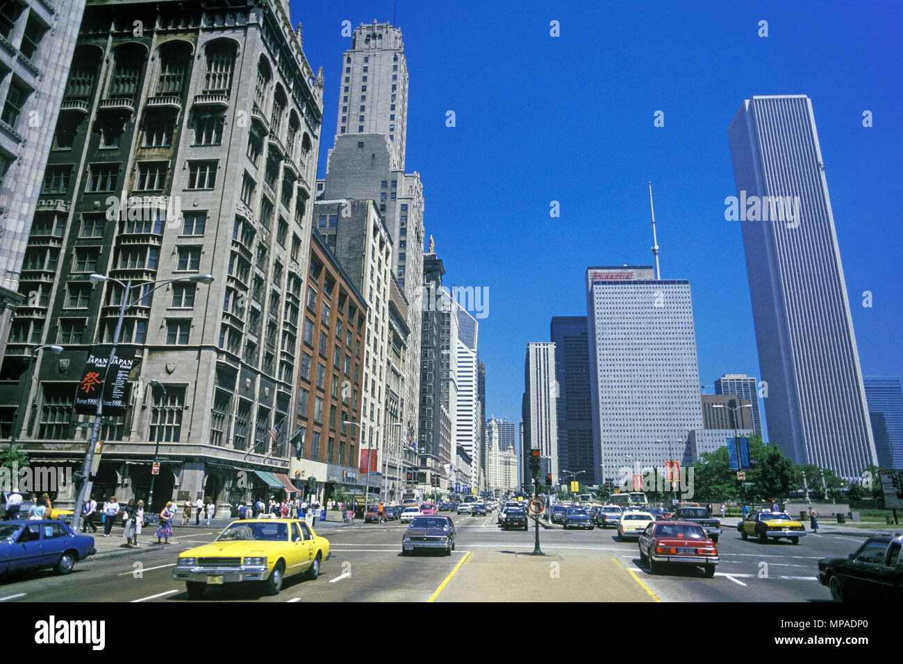1988 HISTORICAL MICHIGAN AVENUE DOWNTOWN CHICAGO ILLINOIS USA Stock ...