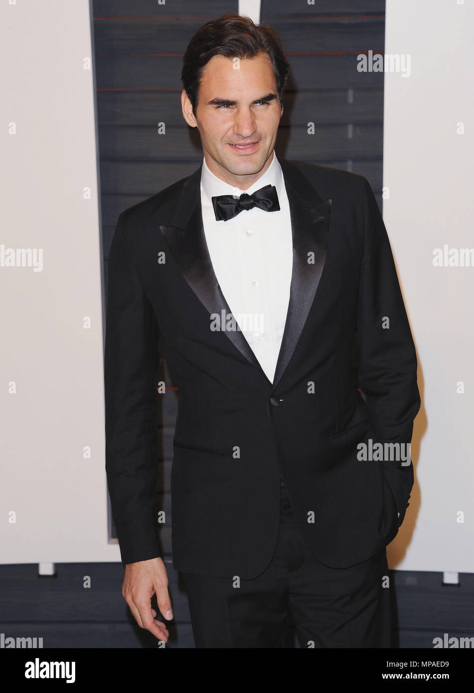 Roger Federer 338 arriving at the Vanity Fair's Oscar Party 2016 at the ...