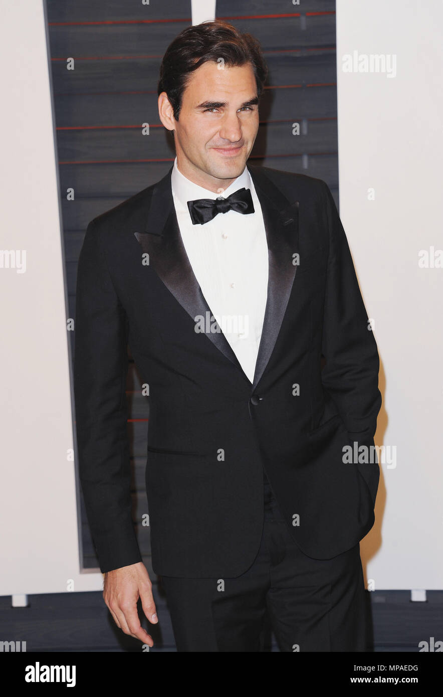 Roger Federer 339 arriving at the Vanity Fair's Oscar Party 2016 at the ...