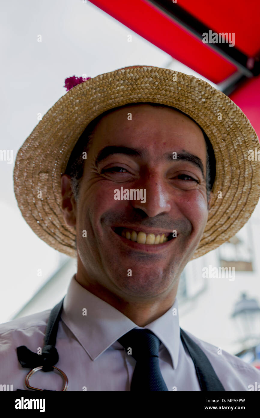 French waiter portrait - La Boheme bistro In Montmartre Stock Photo - Alamy