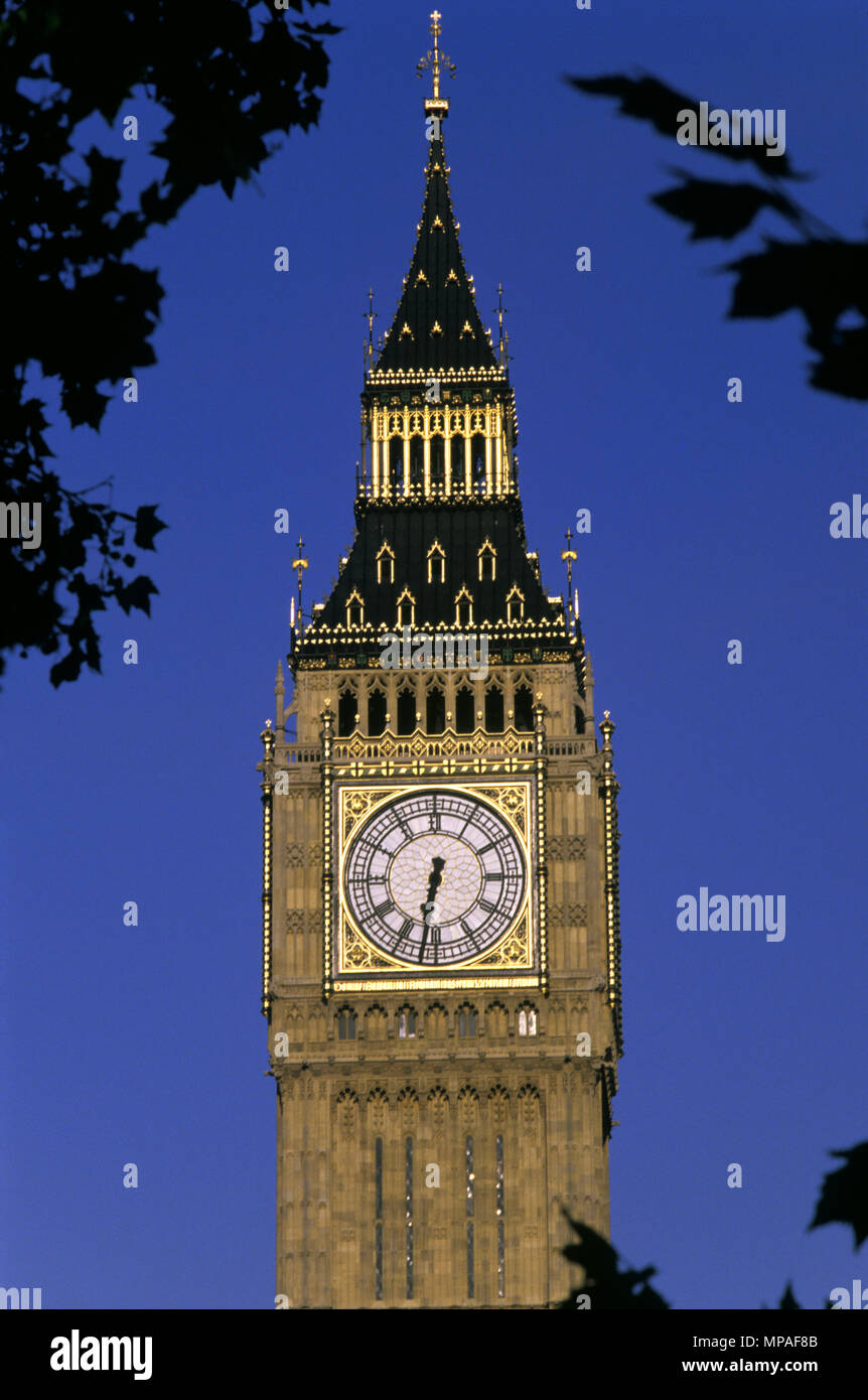 1988 HISTORICAL BIG BEN HOUSES OF PARLIAMENT LONDON ENGLAND UK Stock ...