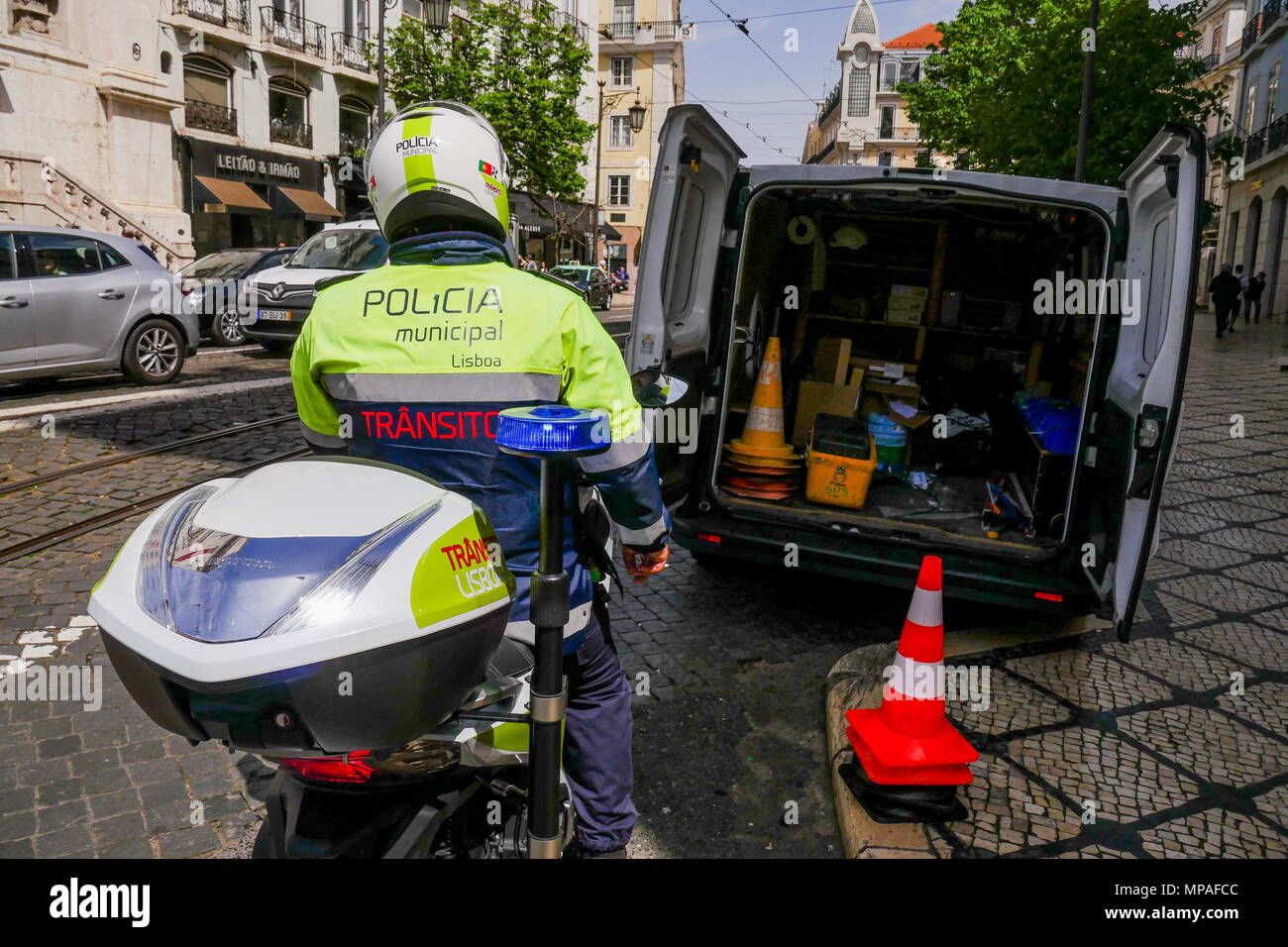 Traffic police officer, Lisbon, Portugal Stock Photo - Alamy