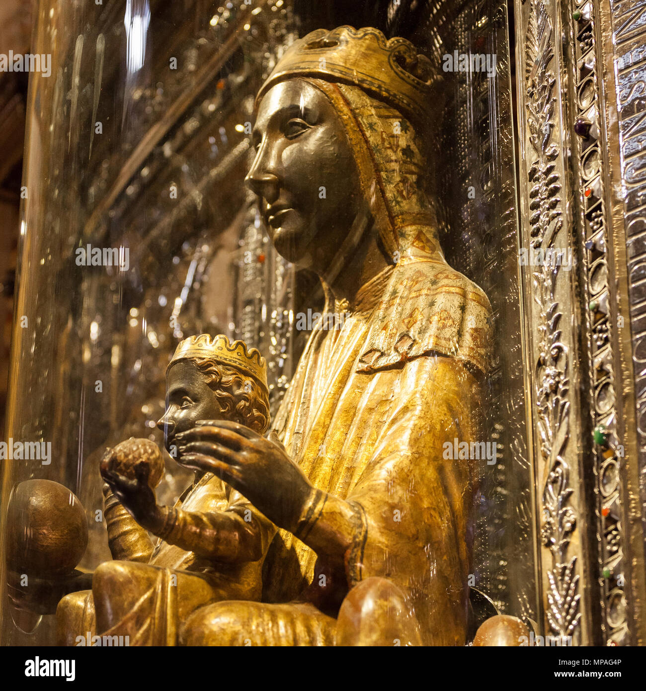 Black Madonna of Montserrat in Montserrat Monastery. Barcelona, Spain Stock Photo - Alamy