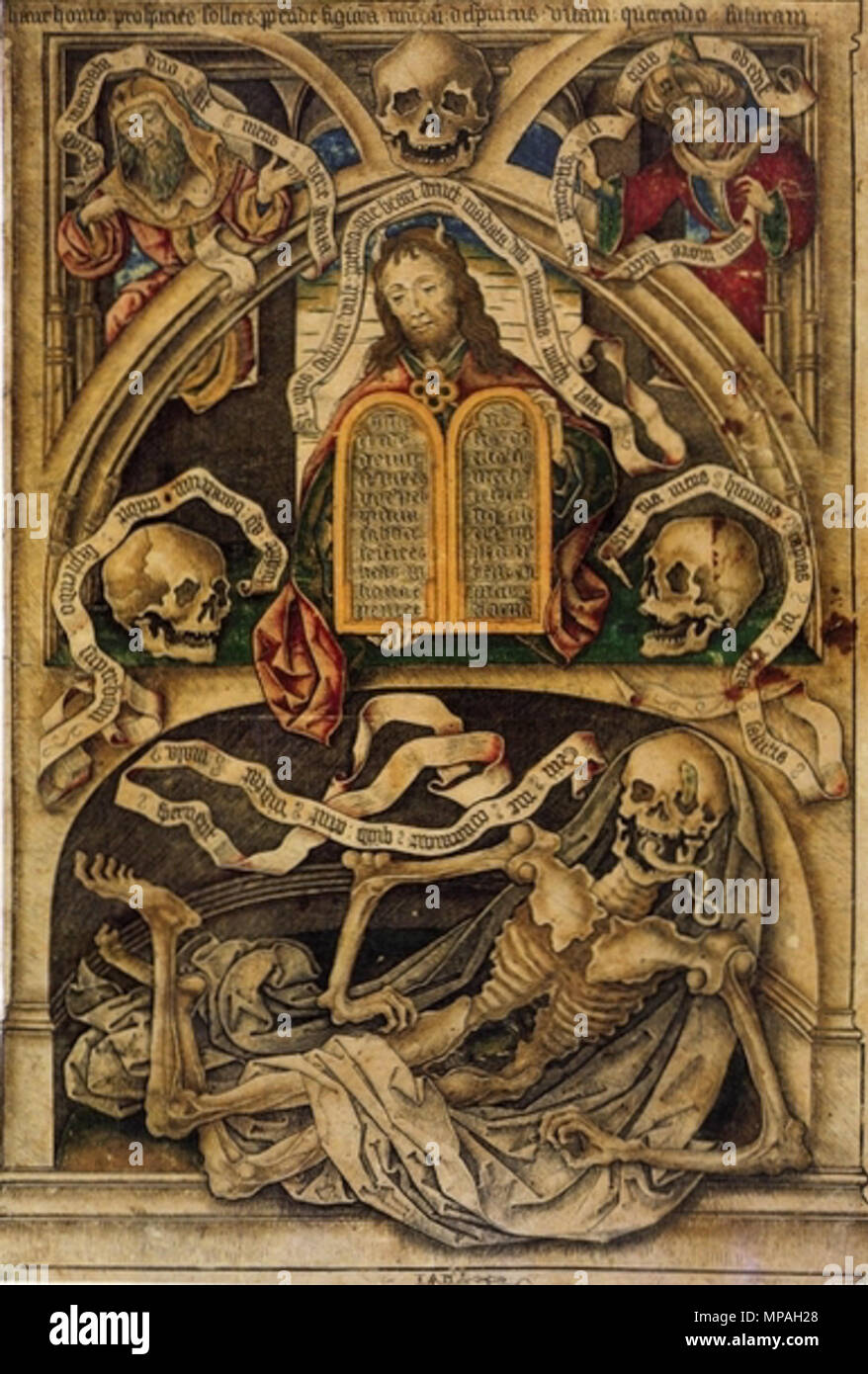 . Allegory of the Transience of Life, engraving printed on vellum, in ...