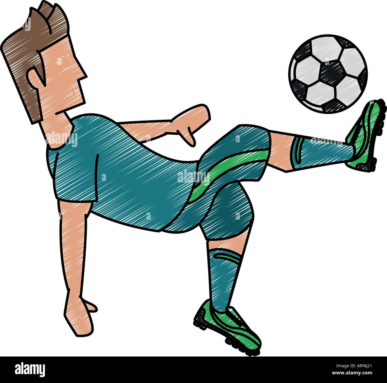 Soccer player cartoon scribble Stock Vector Image & Art - Alamy