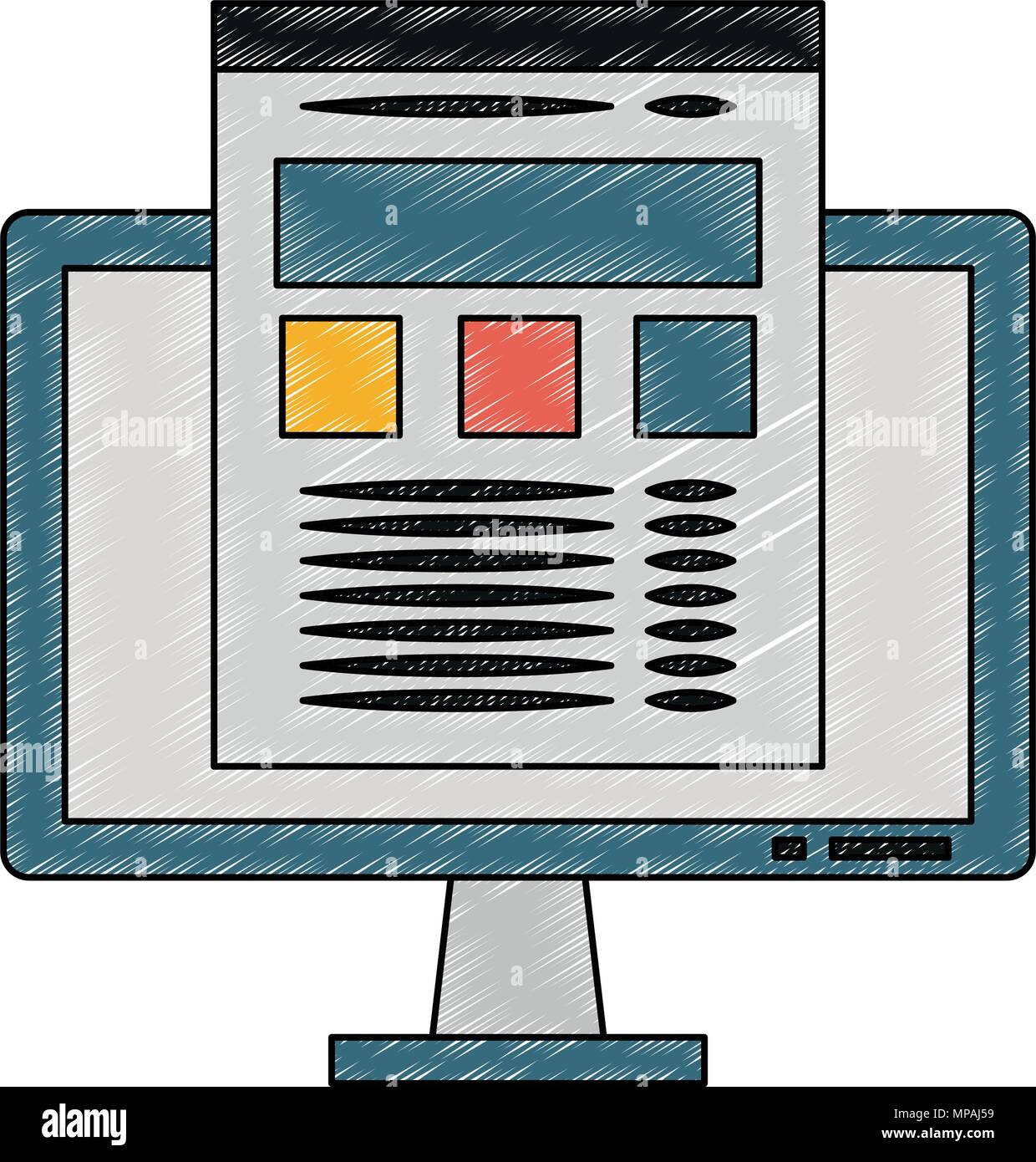 Navigating on internet from PC scribble Stock Vector Image & Art - Alamy