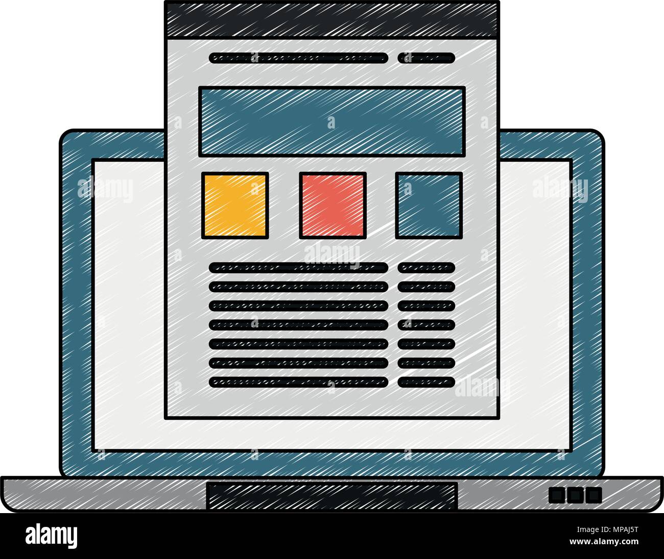 Navigating on internet from laptop scribble Stock Vector Image & Art ...