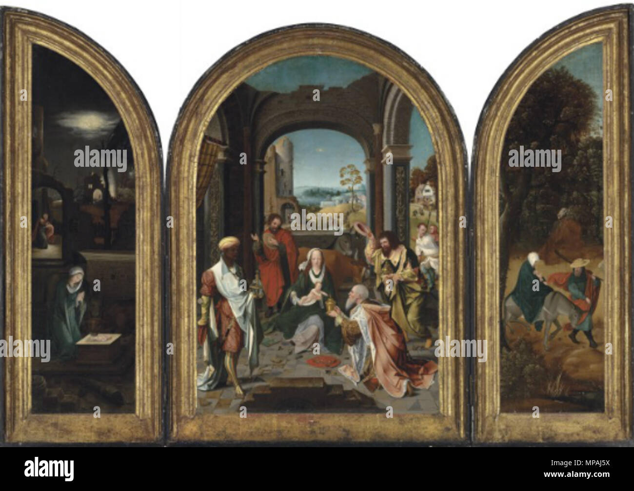 . Polski: Adoration of the Magi with the Nativity and the Flight into Egypt, - triptych . 27 ...