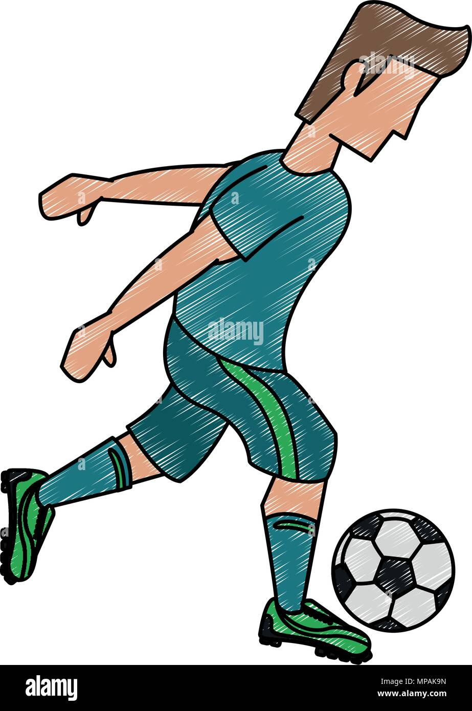 Soccer player cartoon scribble Stock Vector Image & Art - Alamy