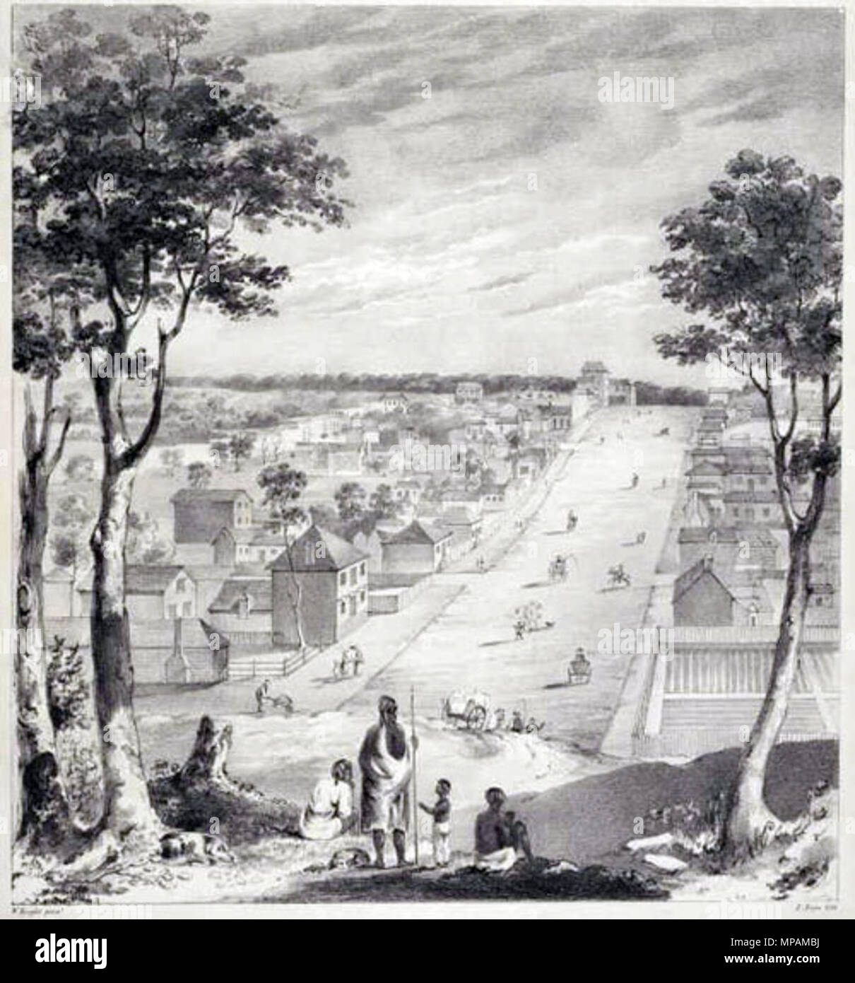 . English: Elisha Noyce, lithograph, Collins Street – Town of Melbourne ...