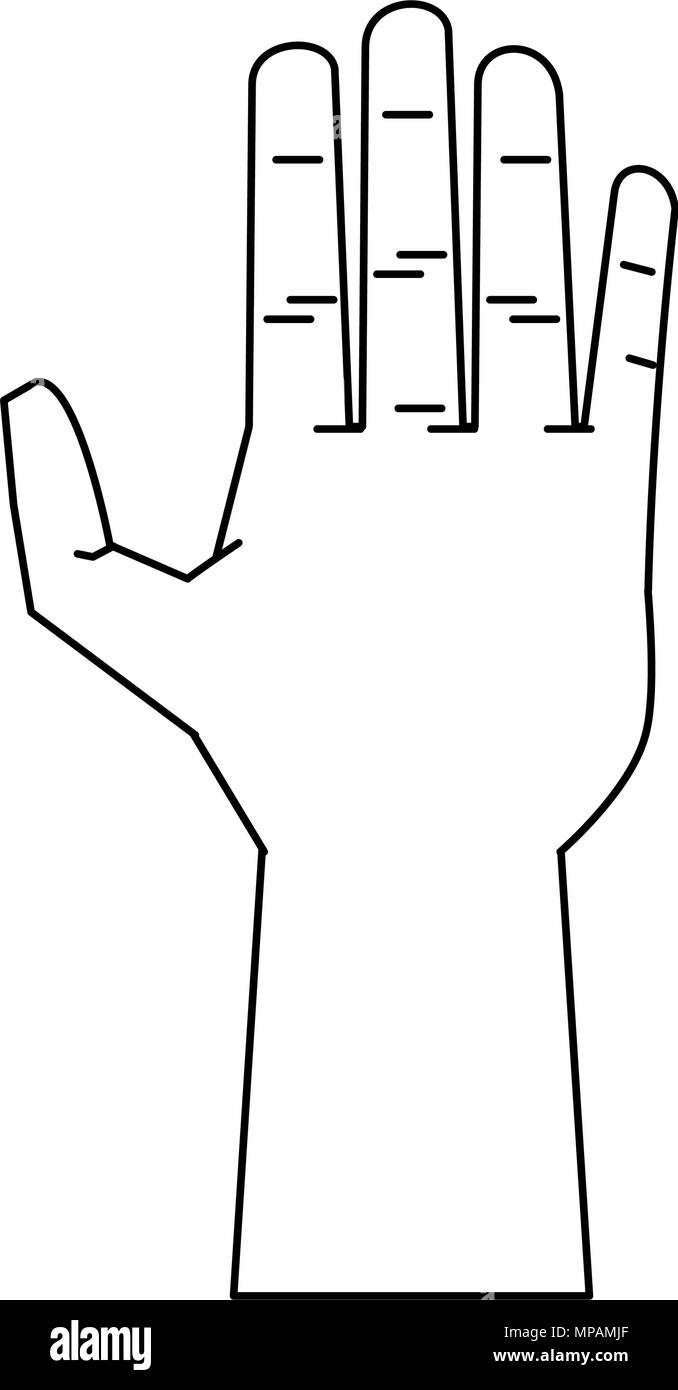 Hand with palm open in black and white colors Stock Vector Image & Art ...