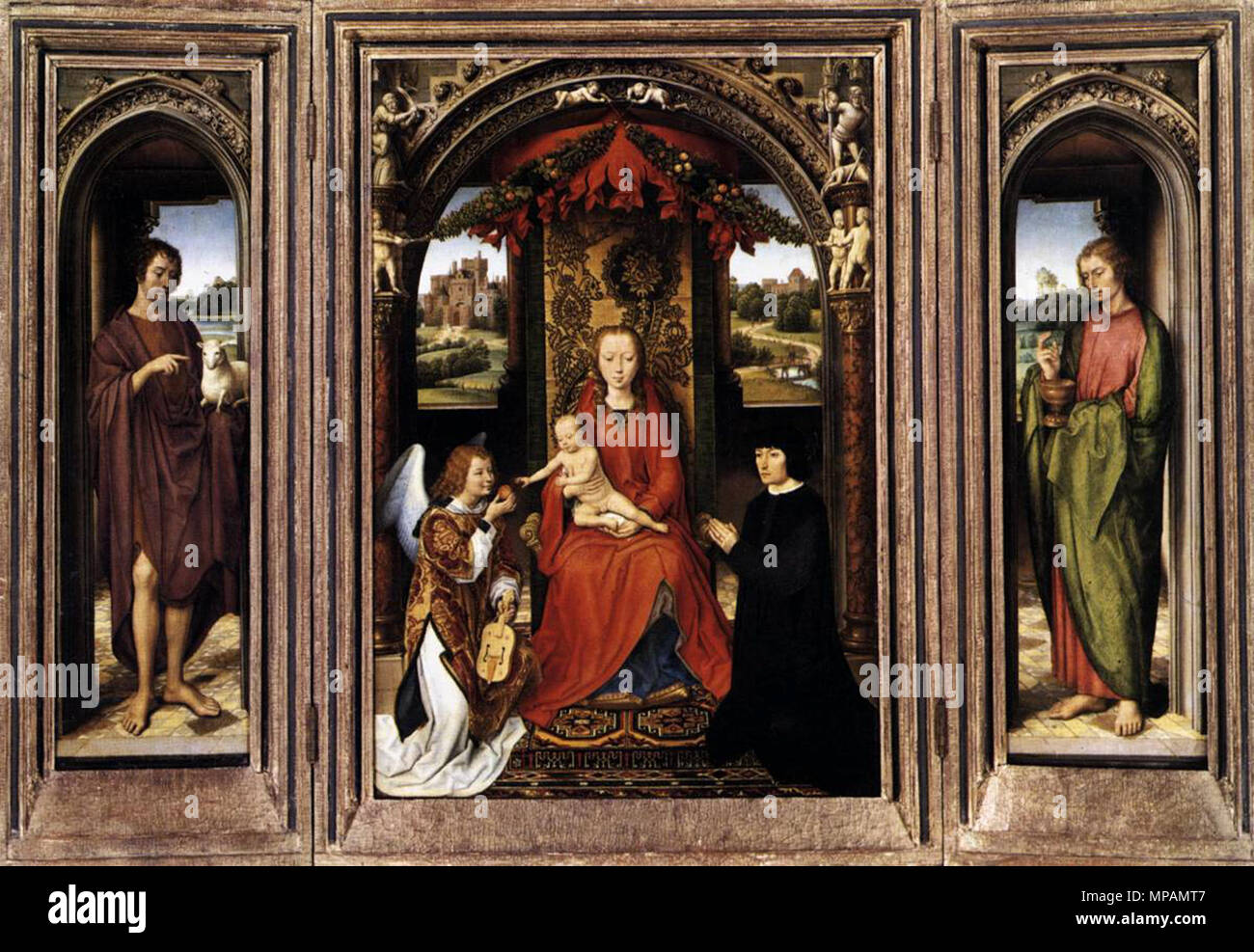 English: Triptych circa 1485. 883 Memling, trittico di vienna Stock ...
