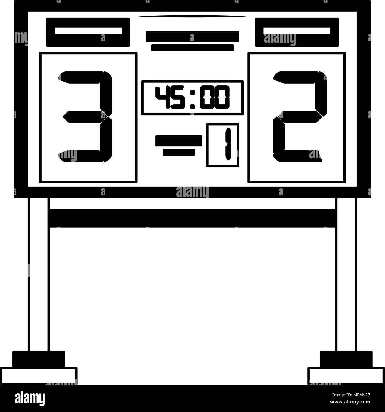 Soccer scoring board in black and white colors Stock Vector Image & Art ...