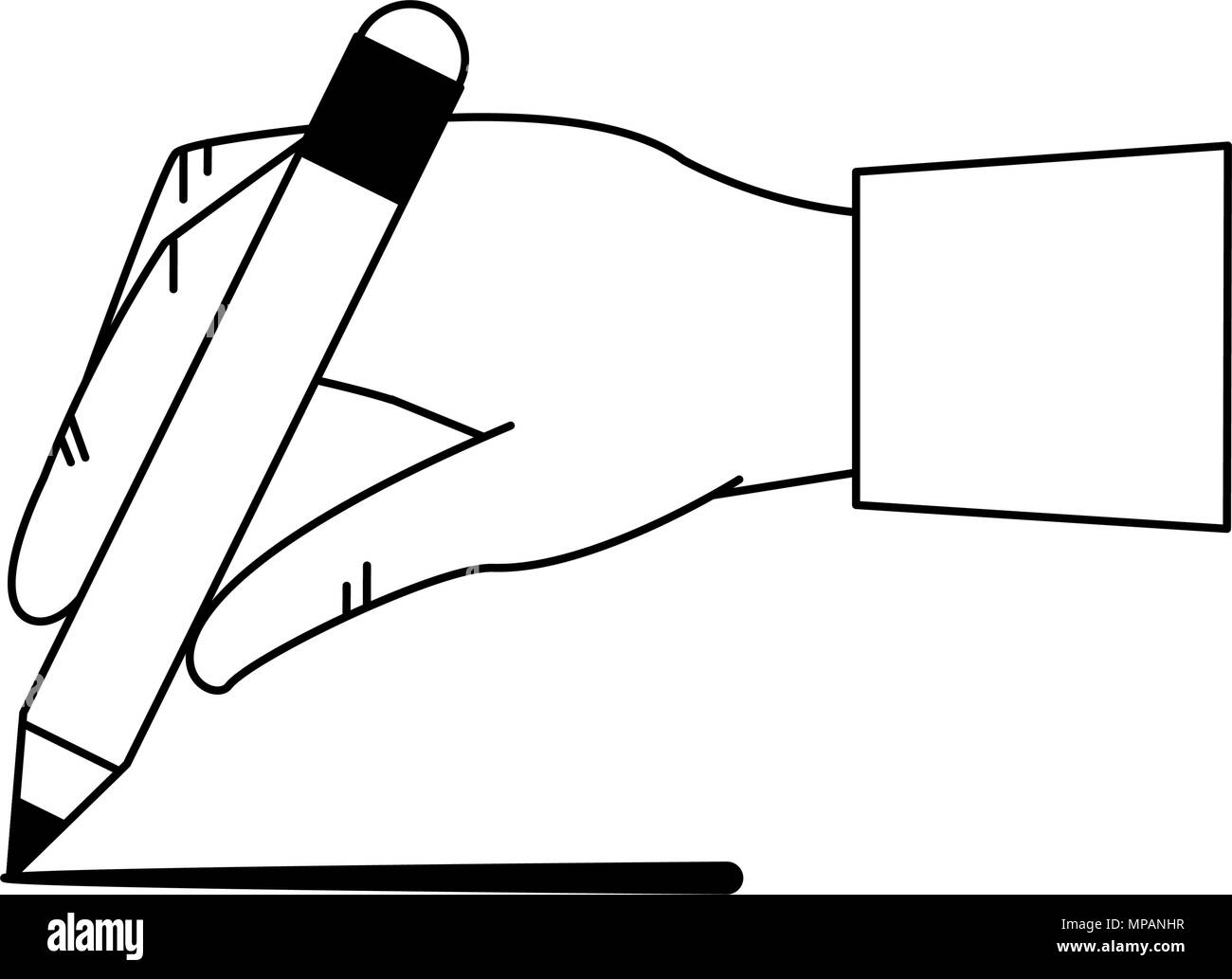 Hand using pencil in black and white colors Stock Vector Image & Art ...