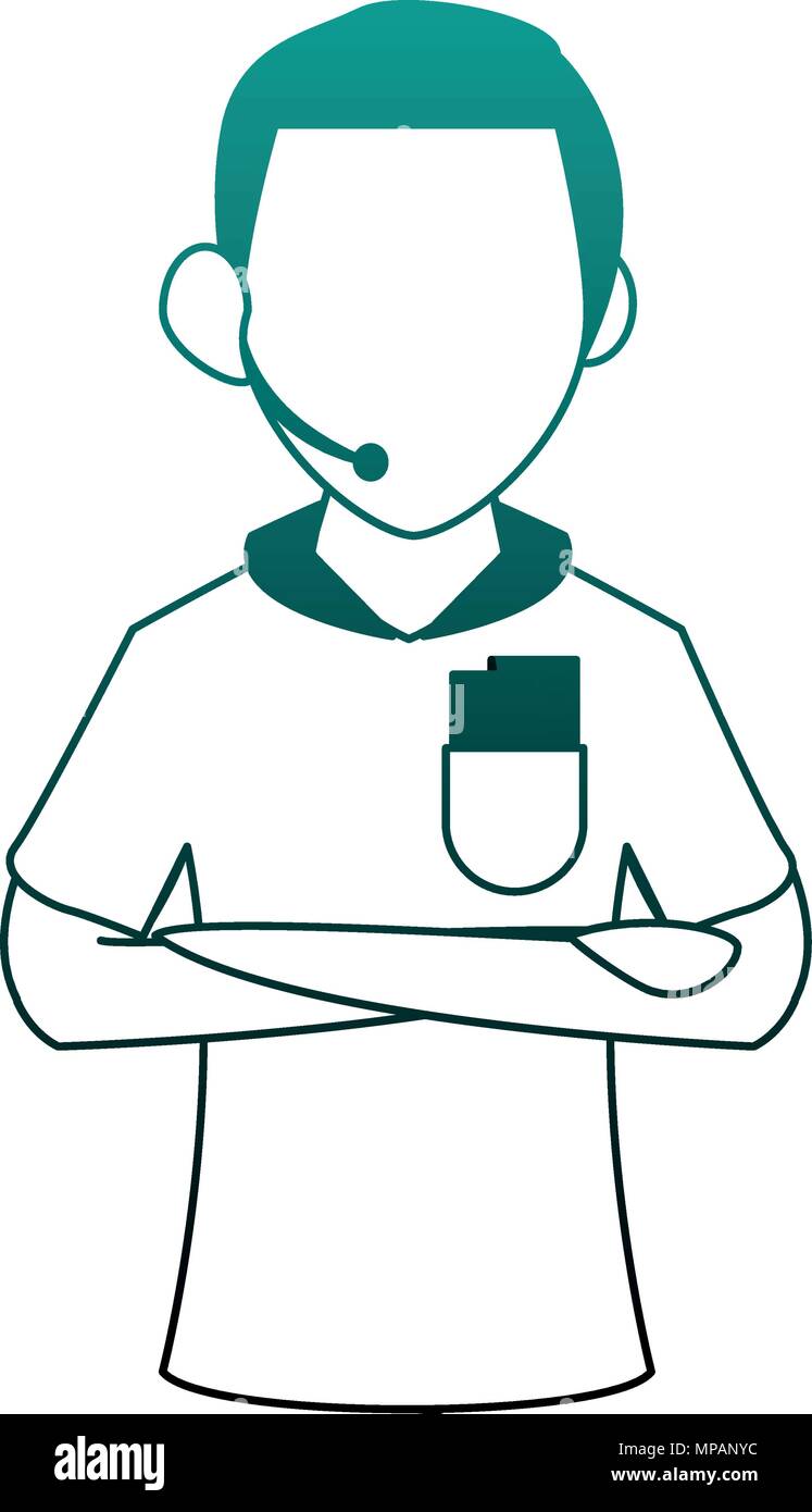 Soccer referee cartoon blue lines Stock Vector Image & Art - Alamy