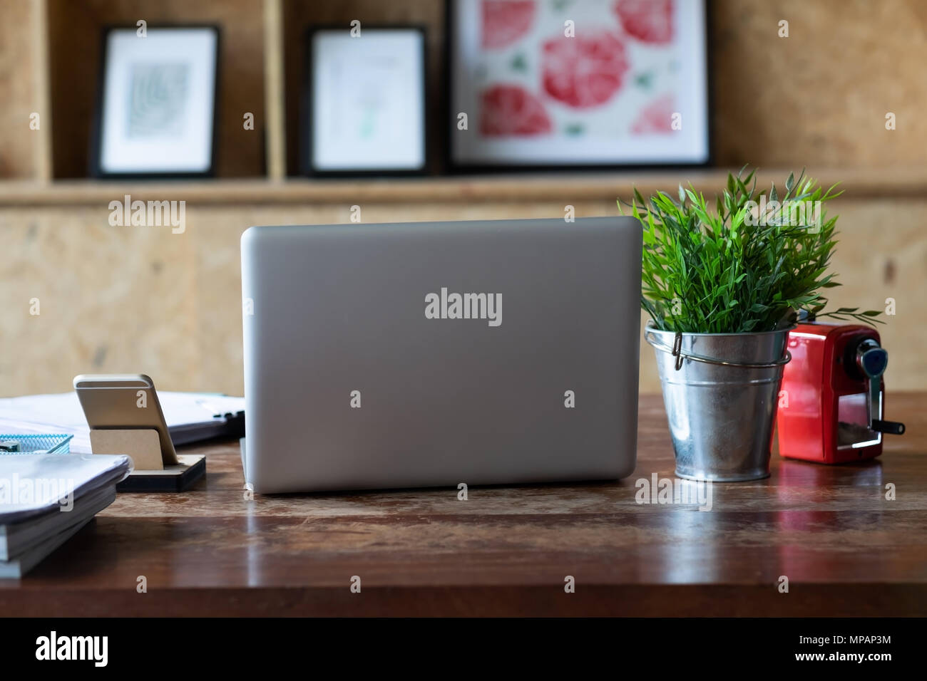 Modern working place equipped with PC Stock Photo - Alamy