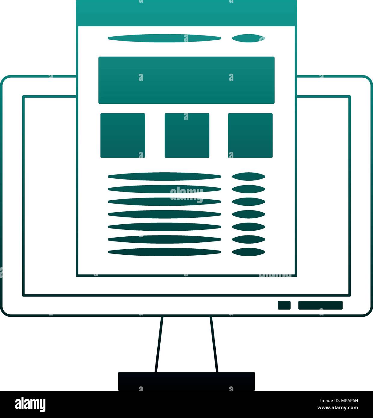 Navigating on internet from PC blue lines Stock Vector Image & Art - Alamy